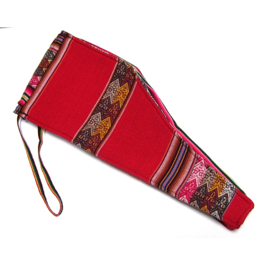 ZAMPONIA SOFT CASE 38cm RED】民族楽器サンポーニャ用の布製ソフトケース約38cm 赤・レッド（アンデス織物アワイヨ ...