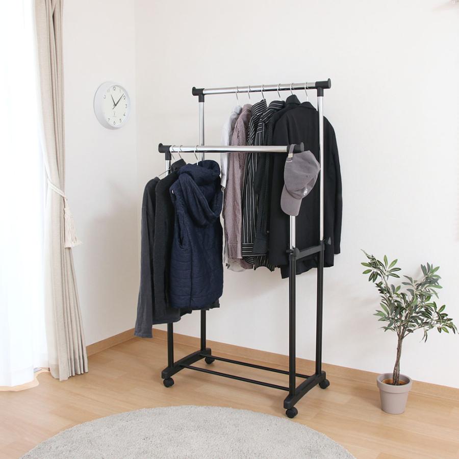 不二貿易 パイプダブルハンガー 4644−A0−BK 14200【メーカー直送 代引不可】 収納 ハンガーラックビバホーム : g0000920 : ビバホーム オンライン ヤフー店 - 通販 ...