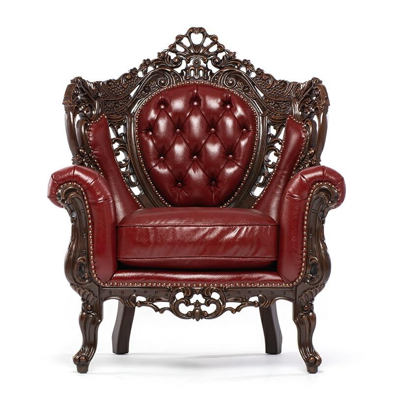 ソファ 1人掛け 一人 1人用 1人掛けソファ シングル アンティーク調 イタリー調 ブラウン×レッド 本革 猫脚 VENETIAN 1011-1-5L15B : 1011-1-5l15b ...