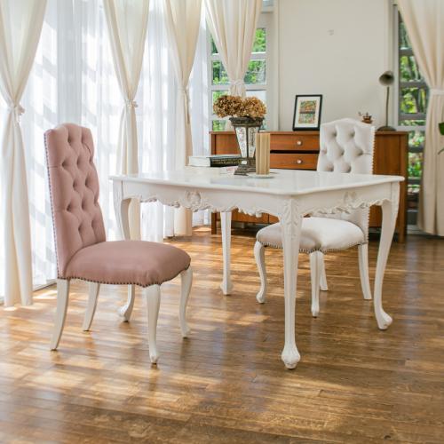 チェア イス ダイニングチェア ハイバック 一人掛け 椅子 いす 木製 シャーベットピンク 布地 アンティーク調 ヴィンセント 9014-18F237B :9014-18f237b:ビビアンド ...