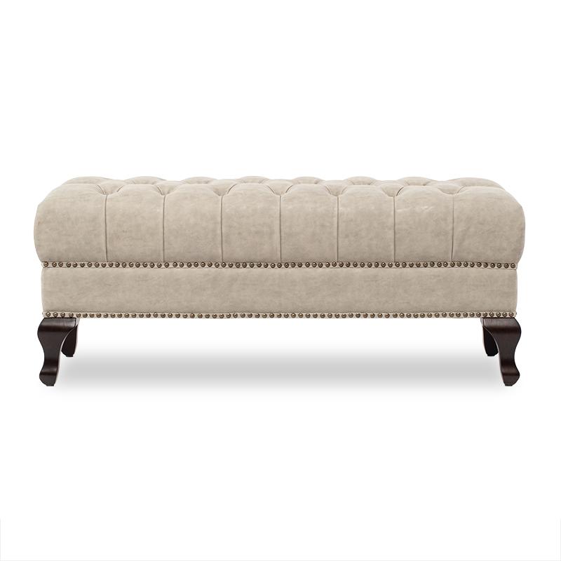 スツール オットマン ベンチ ロングスツール 椅子 アンティーク調 ライトグレー 合皮 PUレザー チェスター 英国調 VINCENT 9015-L-5P101B : 9015-l ...