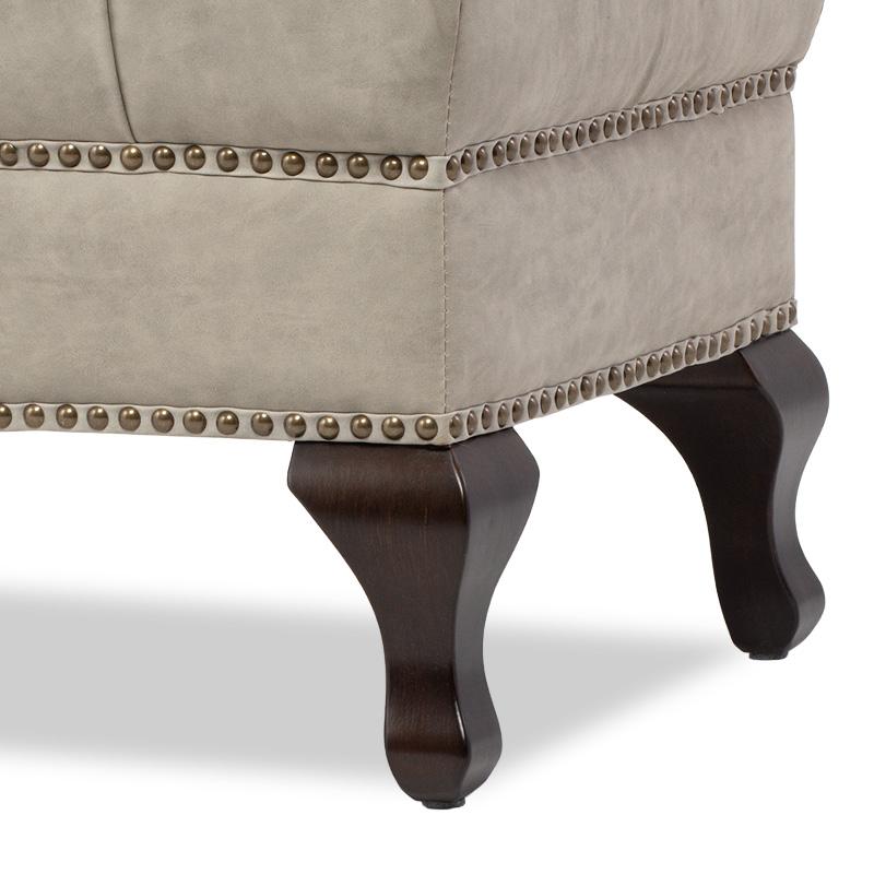 スツール オットマン ベンチ ロングスツール 椅子 アンティーク調 ライトグレー 合皮 PUレザー チェスター 英国調 VINCENT 9015-L-5P101B : 9015-l ...