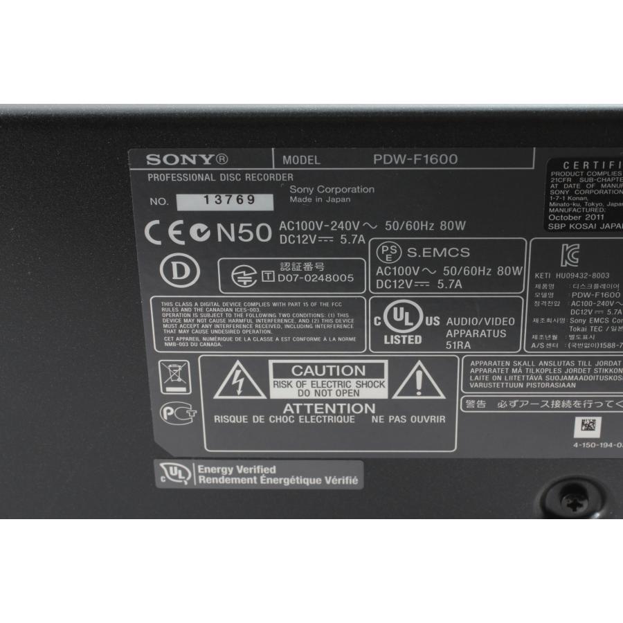 SONY 【使用時間短い！】SONY PDW-F1600 XDCAM HD422 ディスク レコーダー : 千石カメラYahoo!店 - 通販 ...