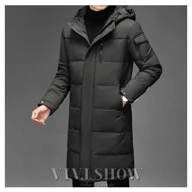 ダウンコート メンズ ロング丈 ダウンジャケット 無地 ライトダウン