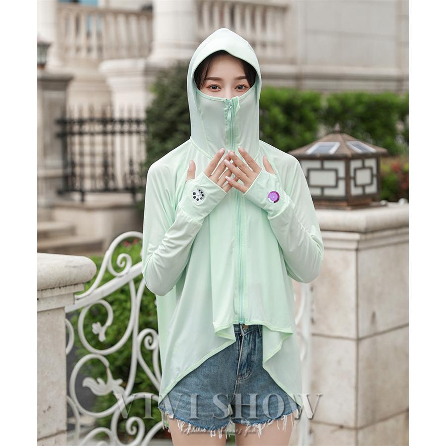 夏新作 ラッシュガード レディース 夏用 ひんやり 涼しい 接触冷感 パーカー 海用に フード付き 日焼け対策 紫外線対策 体型カバー UVパーカー : VIVISHOW - 通販 ...