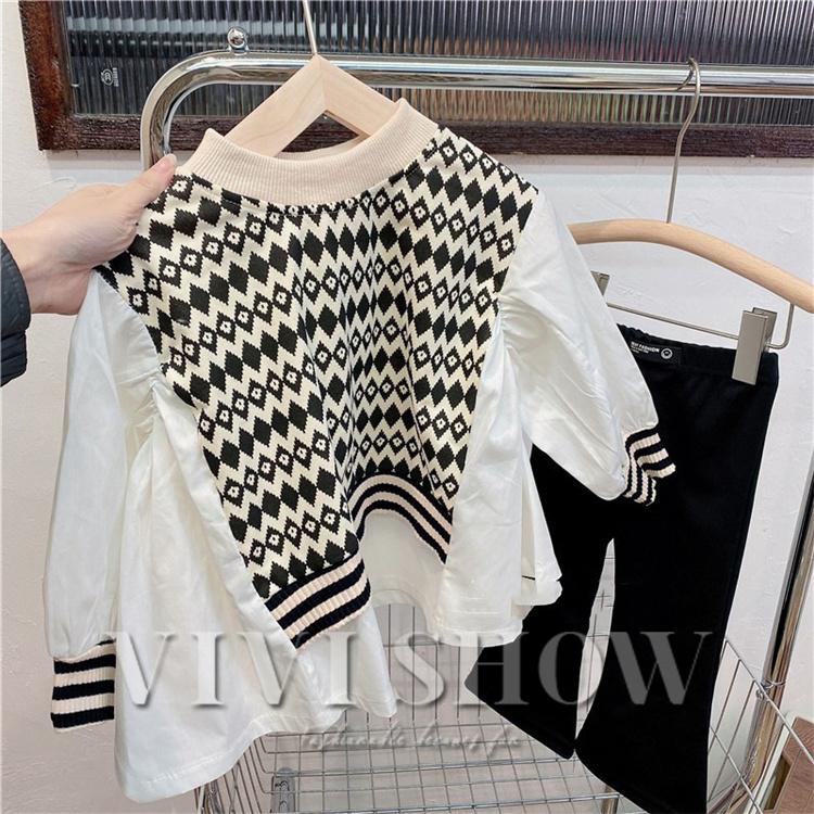 セットアップ 2点セット ブラウス 長袖 ニット パンツ キッズ 子供服 女の子 vivishow :ffe082:VIVISHOW - 通販 ...