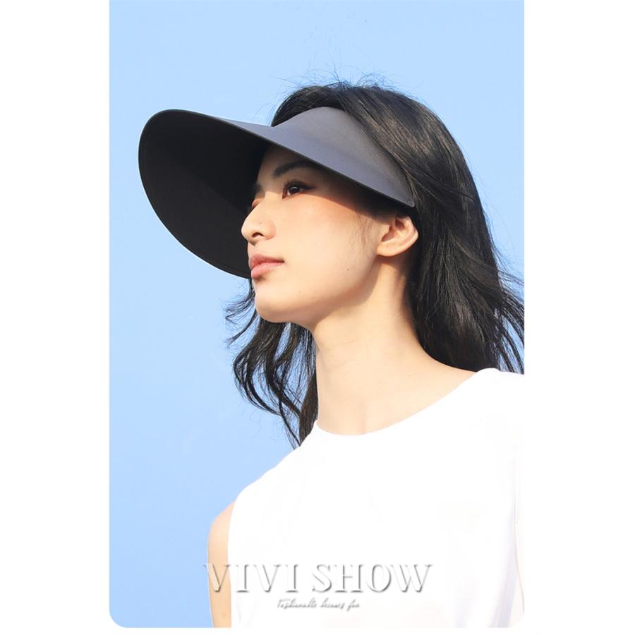 レディース サンバイザー つば広 帽子 紫外線対策 シンプル おしゃれ コンパクト 自転車 UVカット 日焼け防止 スポーツ アウトドア : VIVISHOW - 通販 - Yahoo!ショッピング