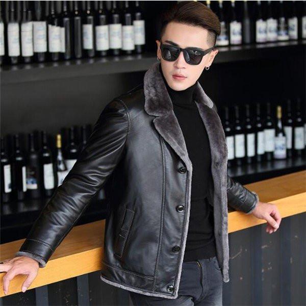 新品SALE ラム革 シープスキン ムートンコート メンズ 男性 通勤 新品SALE ラム革 シープスキン ムートンコート メンズ 男性 通勤