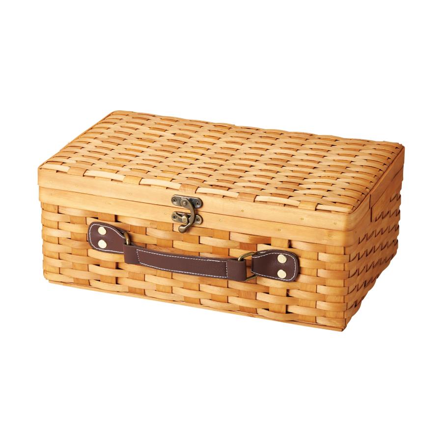 かご 即納可 カゴ バスケット 収納 キャンプ グランピング ウッドチップ 88-99 w38 d24 h14cm : VMDバスケット ...