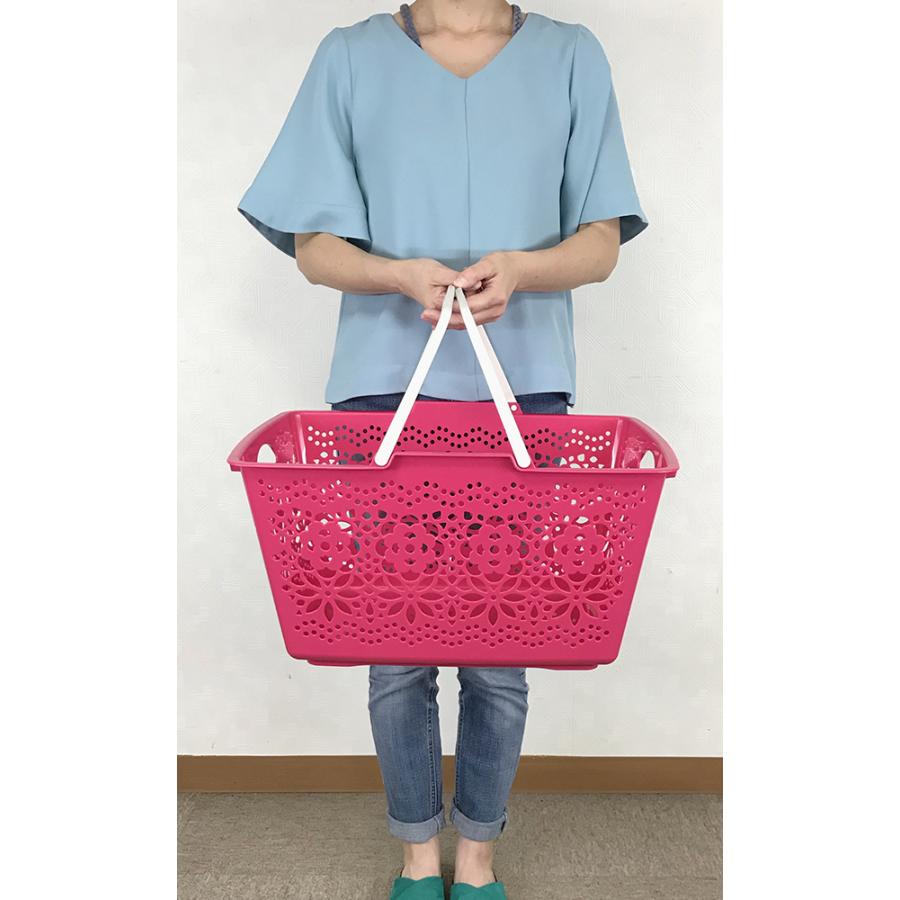 かご 即納可 カゴ バスケット 収納 買い物かご ショッピングバッグ ランドリー F100P w48 d33 h26cm : VMDバスケット - 通販 - Yahoo!ショッピング