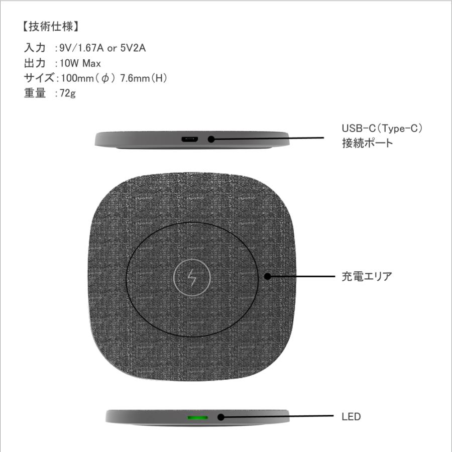 Qi対応 ワイヤレス充電 ファースト ワイヤレスチャージャー Type TS01 メール便送料無料 :VV-TS01-Qi:vodaview ...