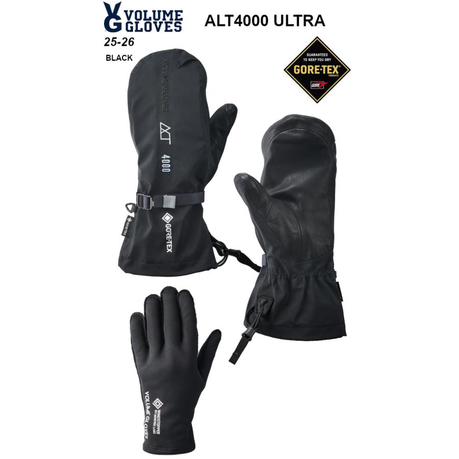 25-26 VOLUME GLOVES ボリューム ALT4000 ULTRA GORE-TEX 3L C-KNIT BLACK + PREMIUM INNER付き グローブ 正規販売店 ...