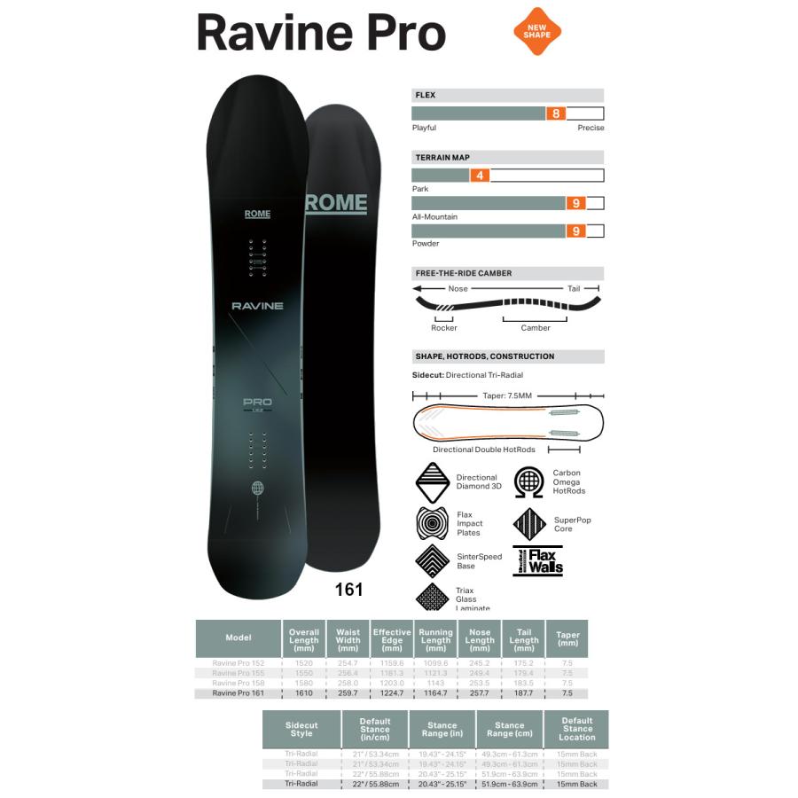 ROME SDS 特典付き 25-26 ローム Ravine Pro 161 ラヴィーン プロ オールマウンテン カービング スノーボード ...