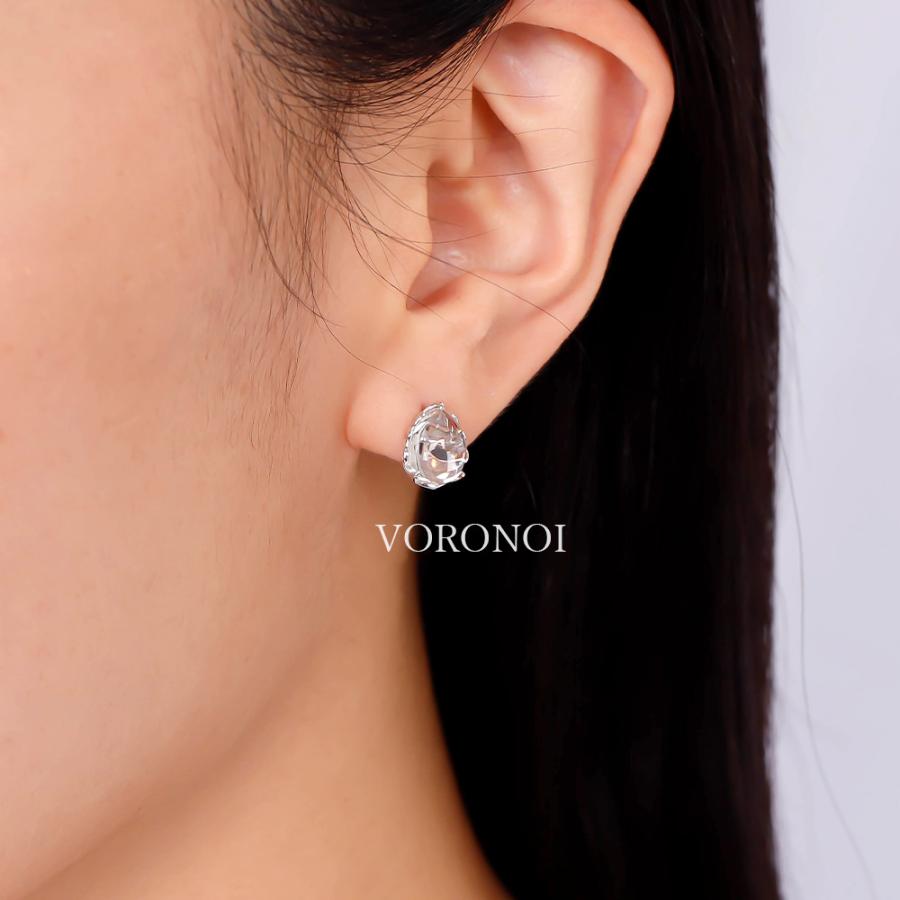 MINAMO 正規品 K10/K18 ペアシェイプ ピアス MINAMOセッティング 特許取得 VORONOI 誕生石 トパーズ ガーネット アメジスト クォーツ ローズカット カボション ...