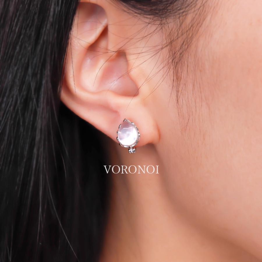 MINAMO 正規品 K10/K18 ペアシェイプ イヤリング MINAMOセッティング 特許取得 VORONOI 誕生石 トパーズ ガーネット アメジスト ローズカット カボション ...