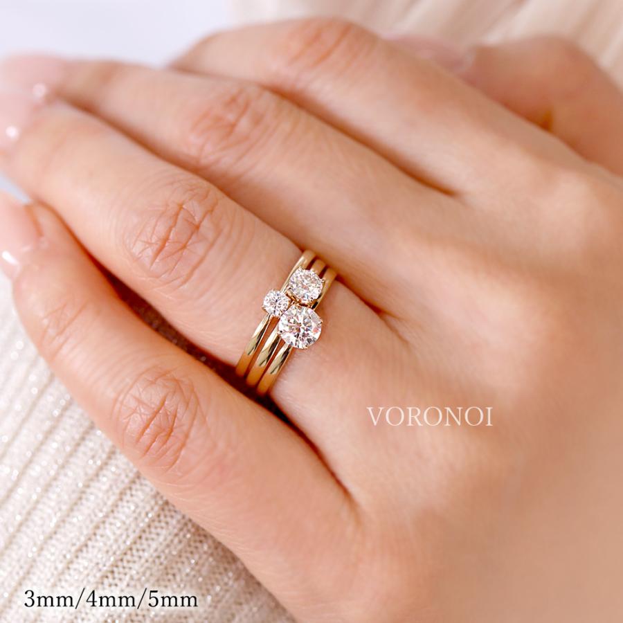 K10 モアサナイト 5mm ダイヤモンド0.5ct相当 一粒 リング 指輪 蕾 花 デザイン 10金 ゴールド シンプル プレゼント ギフト 誕生日 VORONOI ボロノイ ジュエリー ...