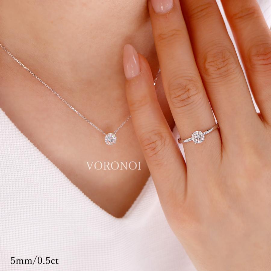 K10 モアサナイト 5mm ダイヤモンド0.5ct相当 一粒 リング 指輪 蕾 花 デザイン 10金 ゴールド シンプル プレゼント ギフト 誕生日 VORONOI ボロノイ ジュエリー ...