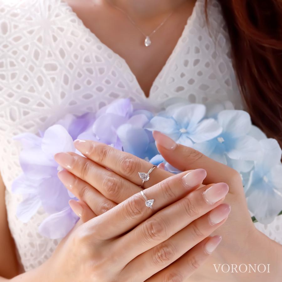 K10 モアサナイト 4×6mm ダイヤモンド0.5ct相当 雫 リング 指輪 デザイン 10金 ゴールド シンプル プレゼント ギフト 誕生日 VORONOI ボロノイ ジュエリー ...