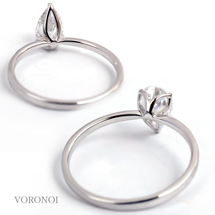 K10 モアサナイト 4×6mm ダイヤモンド0.5ct相当 雫 リング 指輪 デザイン 10金 ゴールド シンプル プレゼント ギフト 誕生日 VORONOI ボロノイ ジュエリー ...