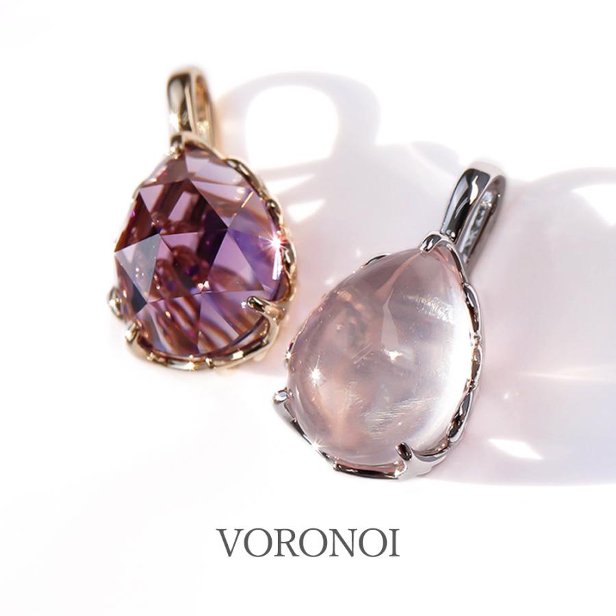 MINAMO 正規品 K10/K18 ペアシェイプ ペンダントトップ MINAMOセッティング 特許取得 VORONOI 誕生石 トパーズ ガーネット アメジスト ローズカット カボション ...
