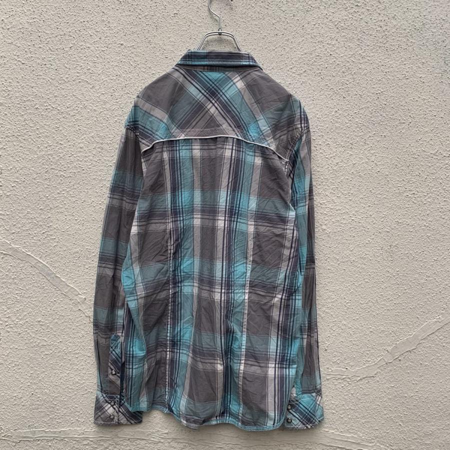 BKE 長袖 チェックシャツ L ブルー系 チェック柄 スナップボタン 古着卸 アメリカ仕入れ a408-5955 : a408-5955 : 古着屋DEN ヤフーショッピング店 - 通販 ...