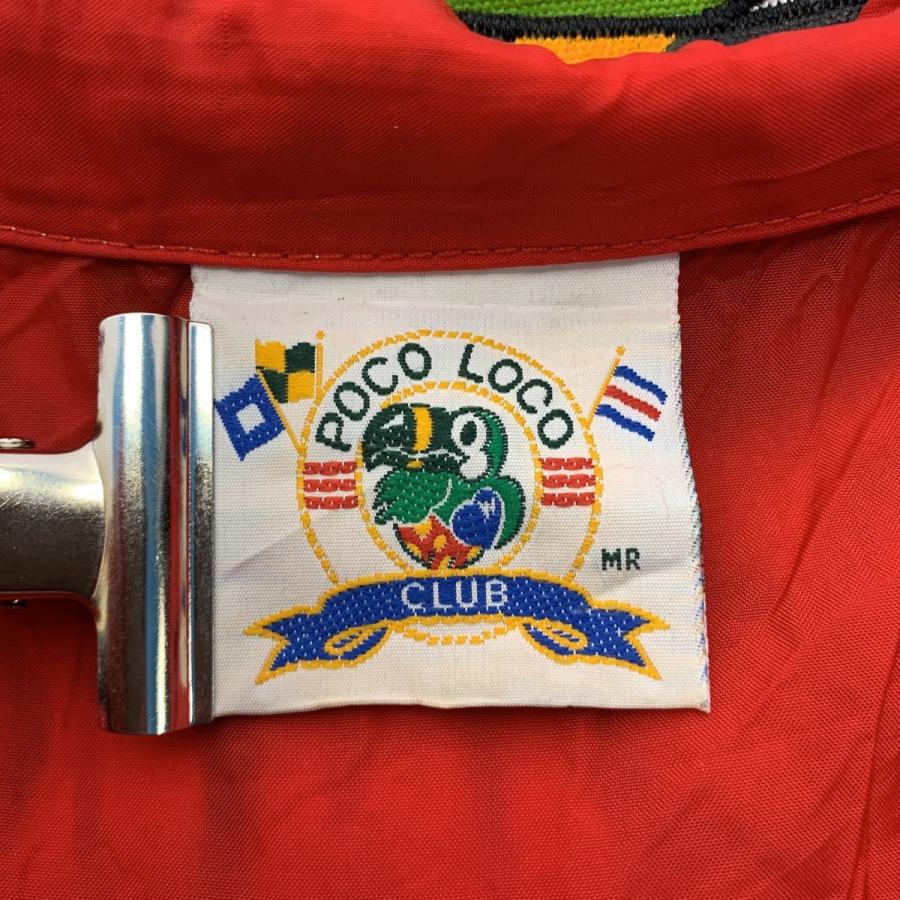 POCO LOCO CLUB ジップアップ ナイロン ジャケット M レッド レトロ メキシコ製 古着卸 アメリカ仕入れ a412-5603 ...