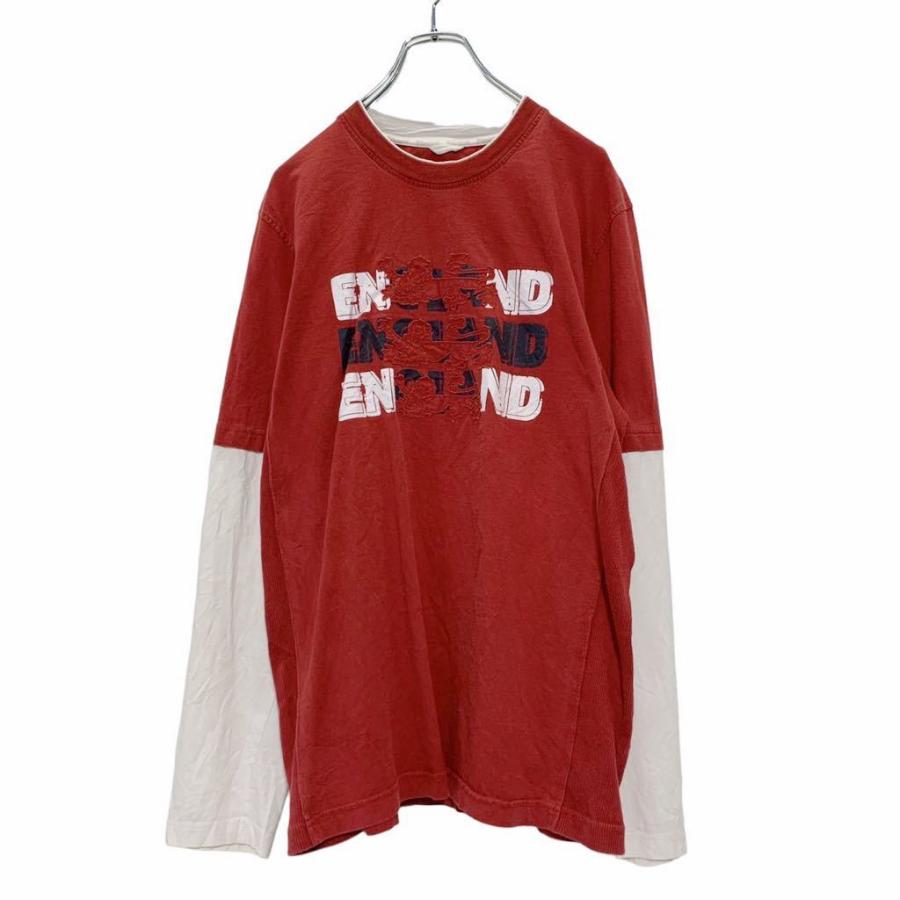 長袖 ロゴ Tシャツ M レッド ホワイト フェイクレイヤード ENGLAND ロンT 古着卸 アメリカ仕入 a503-5856 : a503-5856 : 古着屋DEN ヤフーショッピング店 ...