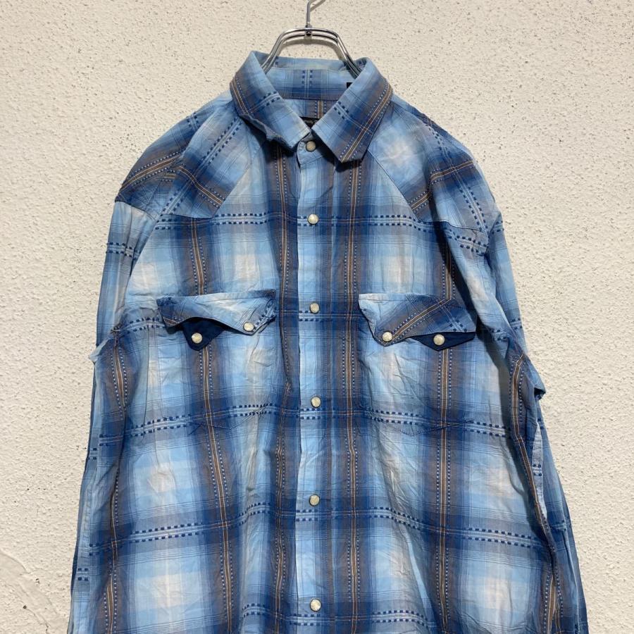 RU チェック柄 ウエスタンシャツ Lサイズ 変形ポケット 長袖シャツ 青 ブルー 古着卸 アメリカ仕入 a505-5509 : 古着屋DEN ヤフーショッピング店 - 通販 - Yahoo ...