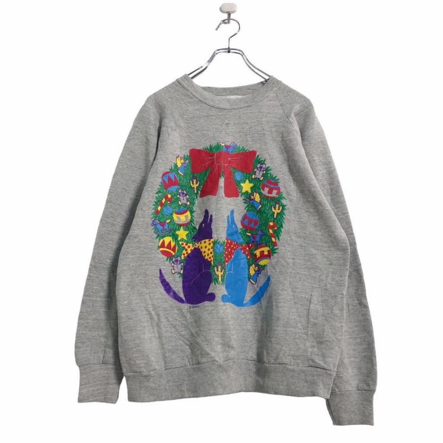 プリント スウェット トレーナー ウィメンズ L グレー クリスマスリース 犬 古着卸 アメリカ仕入 a505-7173 : 古着屋DEN ヤフーショッピング店 - 通販 - Yahoo!ショッピング
