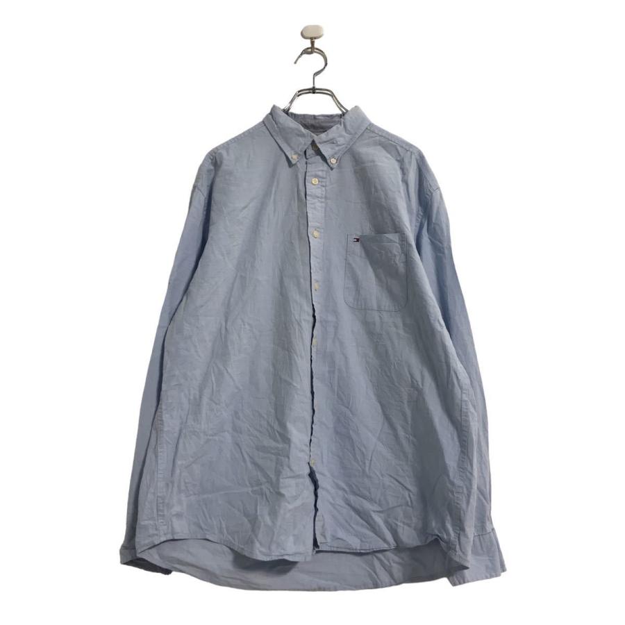 TOMMY HILFIGER 長袖 無地 シャツ XL ブルー トミーヒルフィガー ボタンダウン 古着卸 アメリカ仕入 a509-6367 : 古着屋DEN ヤフーショッピング店 - 通販 ...