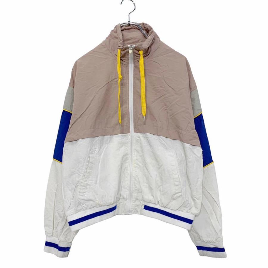 1 SUNSET LANE ナイロン ジャケット M ピンク ブルー ホワイト グレー ジップアップ ポケット 古着卸 アメリカ仕入 a601 ...