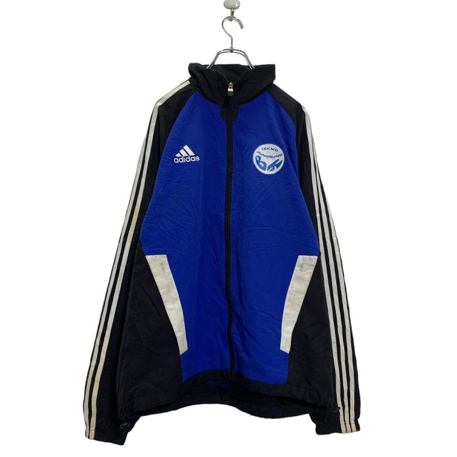 中古 古着 adidas ナイロン ジャケット L ブルー ブラック アディダス ウインドブレーカー スポーツ 古着卸 アメリカ仕入 a601-5453 :a601-5453:古着屋DEN ...