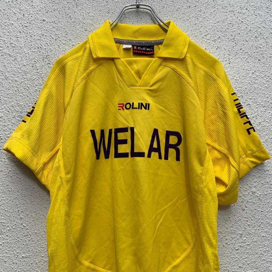 Rolini 半袖 プリントTシャツ XS イエロー ジャージ サッカーシャツ ユニホーム スポーツ 古着卸 アメリカ仕入 a604-5067 ...