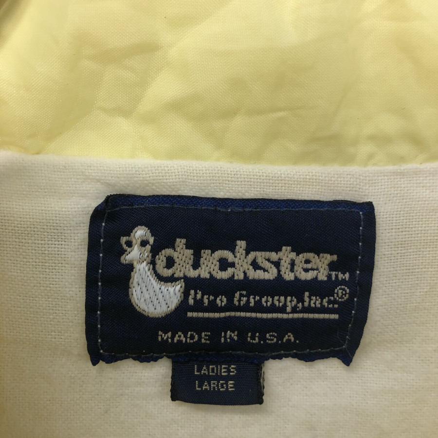 duckster ナイロン コーチジャケット L レディース イエロー 刺繍 ラグラン スナップボタン 古着卸 アメリカ仕入 a605 ...