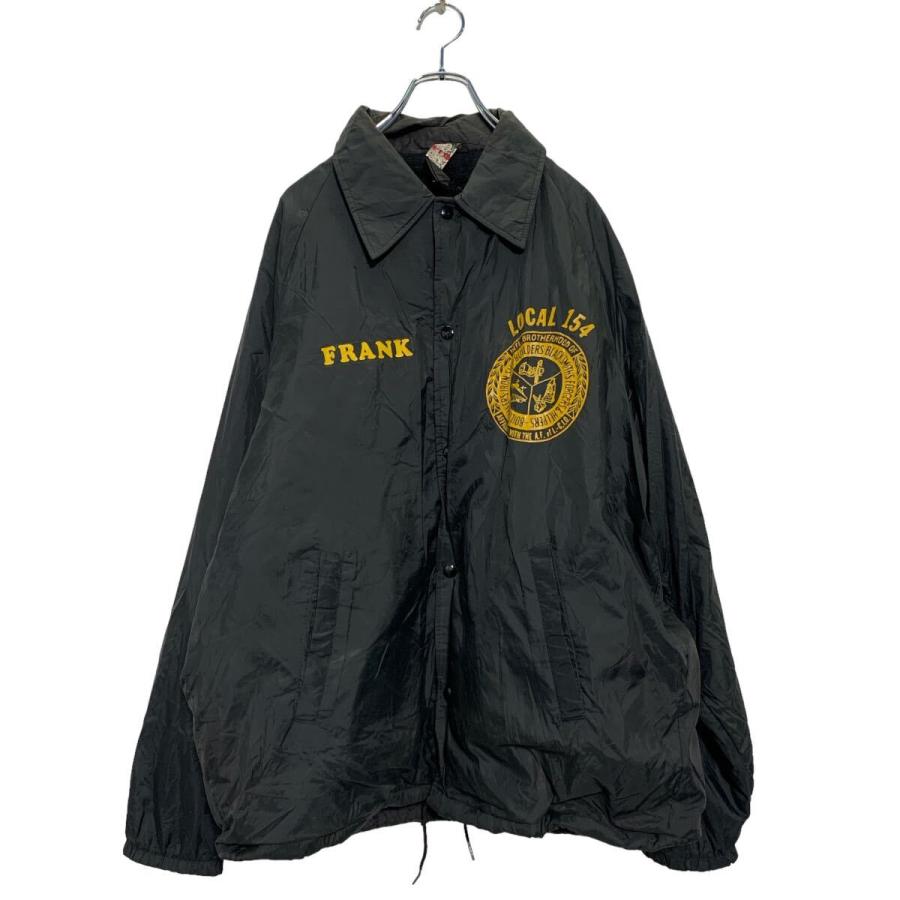 David peyser ナイロン コーチジャケット XL ブラック USA製 ビッグサイズ ロゴ スナップボタン 裏起毛 古着卸 アメリカ ...