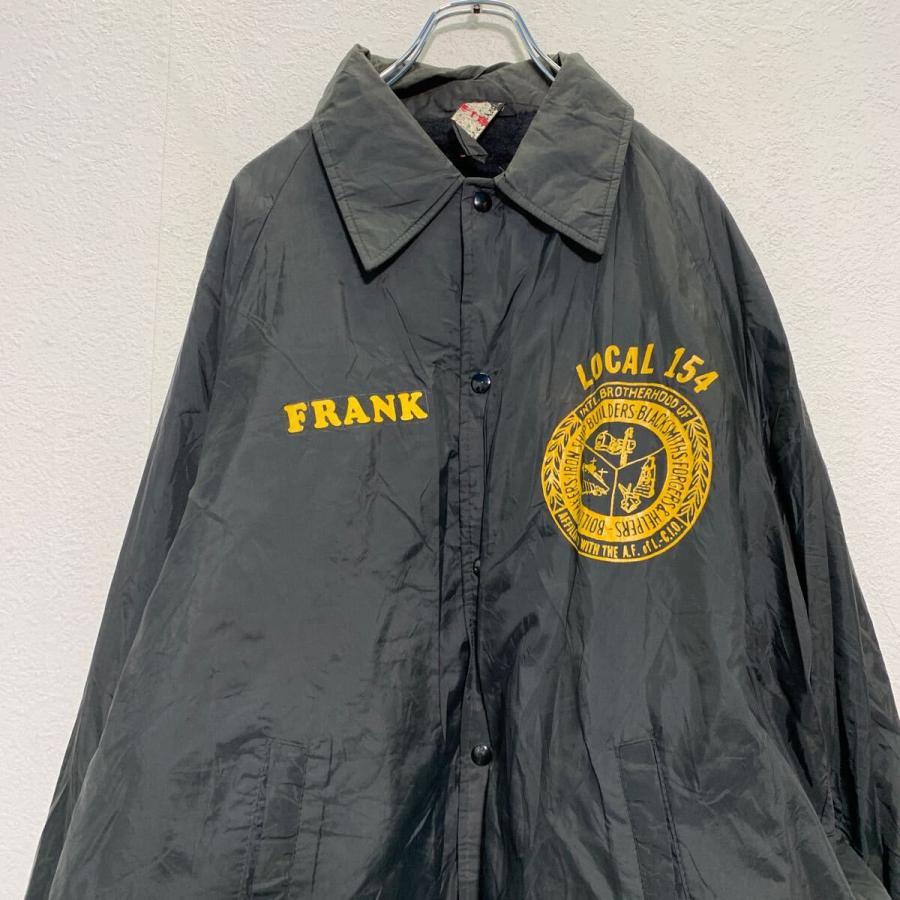 David peyser ナイロン コーチジャケット XL ブラック USA製 ビッグサイズ ロゴ スナップボタン 裏起毛 古着卸 アメリカ ...