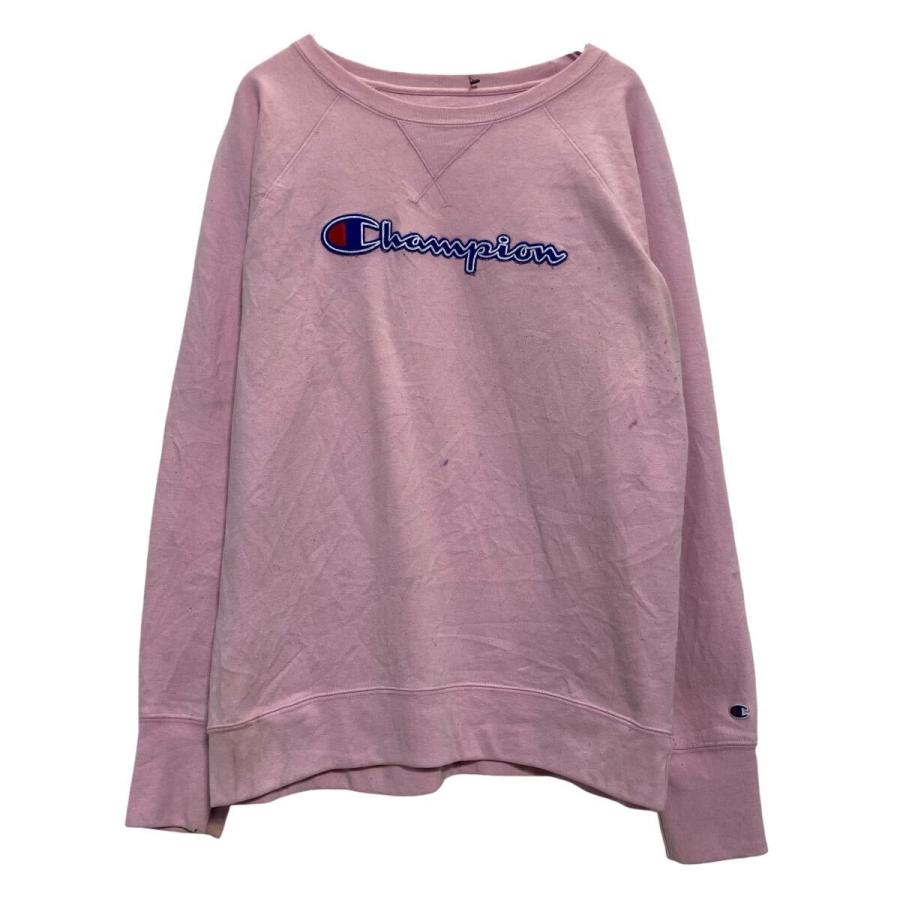 Champion ロゴ スウェット トレーナー チャンピオン L レディース サイズ ピンク プルオーバー ラグラン 古着卸 アメリカ仕入 ...