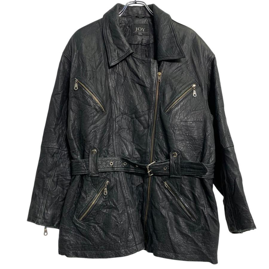 JOY レザージャケット M ブラック ジョイ ジップアップ ベルト バイク バイカー 秋冬 アウター 古着卸 アメリカ仕入 a612-6067 : a612-6067 : 古着屋DEN ...