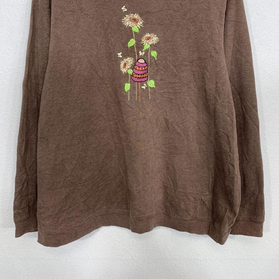 ダブルネック スウェットトレーナー レディース L〜 ブラウン 刺繍 古着卸 アメリカ仕入 t2111-3472 :t2111-3472:古着屋DEN ヤフーショッピング店 - 通販 ...