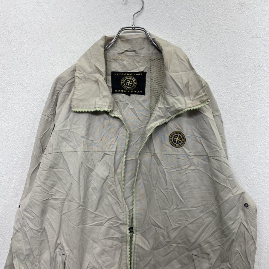 EXTREME LAND SUMMERWAY ジップアップジャケット L ベージュ ロゴ ワンポイント 古着卸 アメリカ仕入 t2201 ...