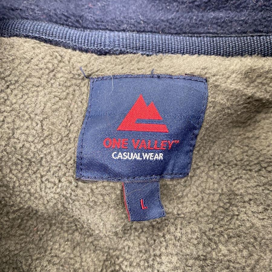 ONE VALLEY フリースジャケット L ネイビー アウトドア スポーツ ジップアップ ロゴ 古着卸 アメリカ仕入 t2201-3684 ...