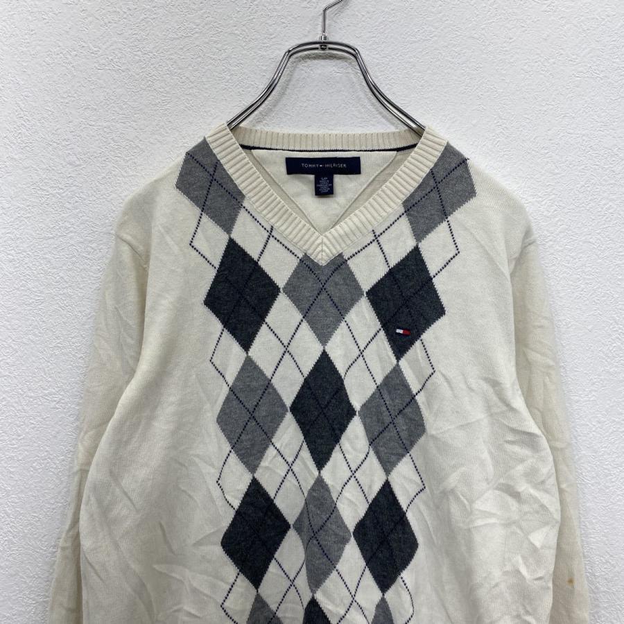 TOMMY HILFIGER ニットセーター レディース S ホワイト トミーヒルフィガー Vネック ロゴ 古着卸 アメリカ仕入 t2202-3215 : 古着屋DEN ヤフーショッピング店 ...