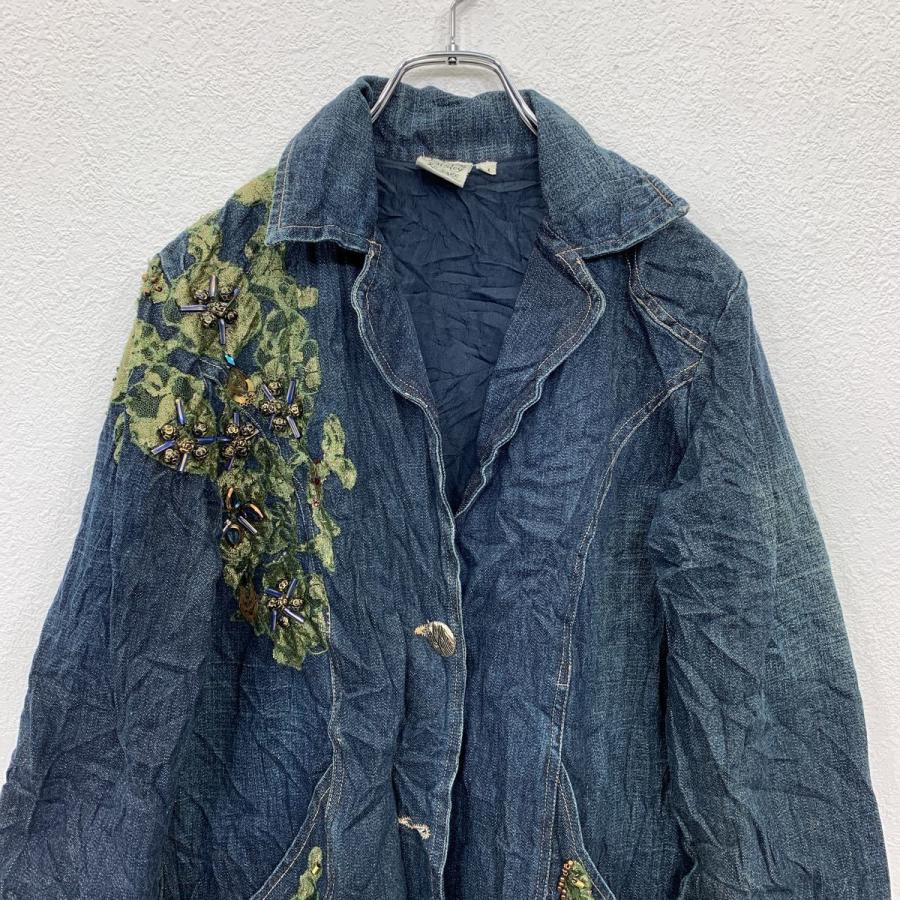 刺繍デニムジャケット レディース Mサイズ ロング丈 インディゴ 古着卸 アメリカ仕入 t2202-4098 : t2202-4098 : 古着屋DEN ヤフーショッピング店 - 通販 ...