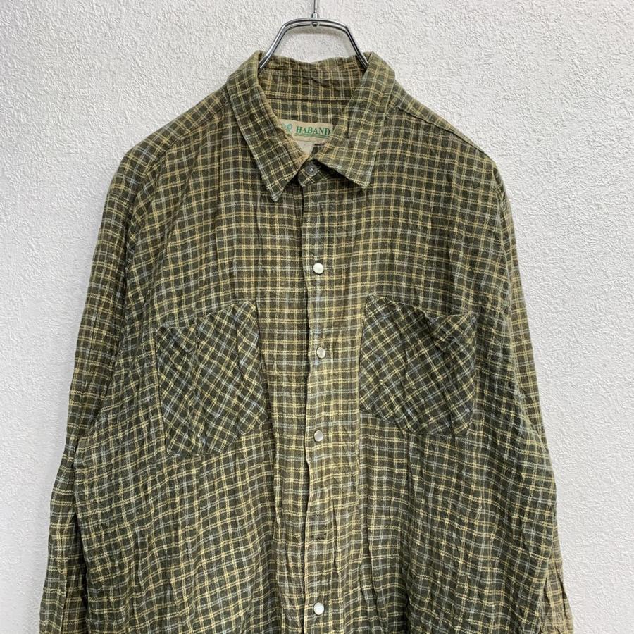 HABAND 長袖チェックシャツ Mサイズくらい グリーン系 古着卸 アメリカ仕入 t2203-3604 :t2203-3604:古着屋DEN ...