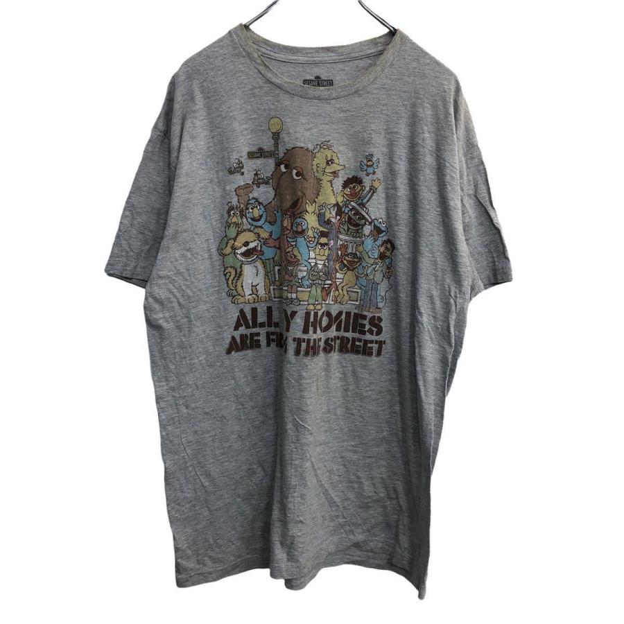 SESAME STREET 半袖 プリントTシャツ XLサイズ セサミストリート グレー キャラクター 古着卸 アメリカ仕入 t2206 ...