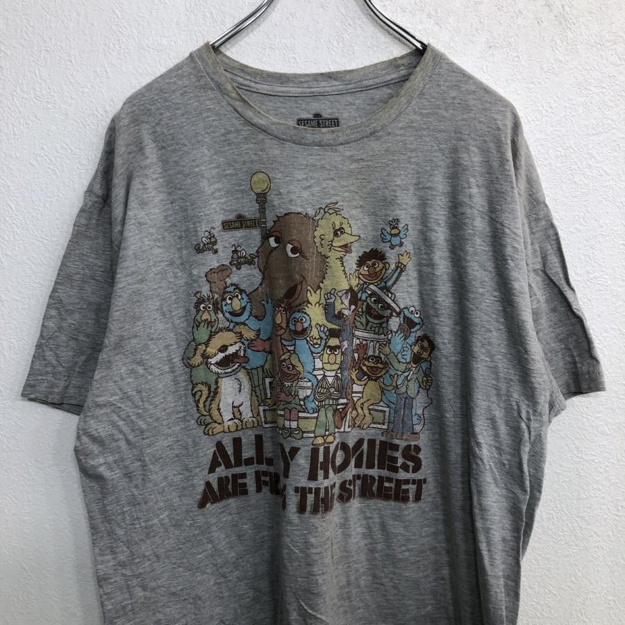 SESAME STREET 半袖 プリントTシャツ XLサイズ セサミストリート グレー キャラクター 古着卸 アメリカ仕入 t2206 ...