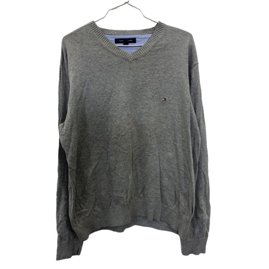TOMMY HILFIGER Vネックセーター Lサイズ トミーヒルフィガー ロゴ刺繍 ワンポイト ニット グレー 古着卸 アメリカ仕入 t2208-3334 : 古着屋DEN ヤフー ...