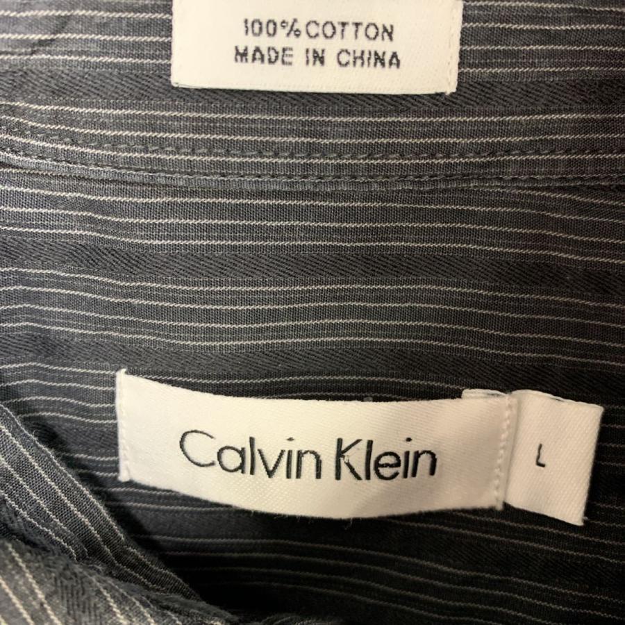 Calvin Klein 長袖ストライプシャツ Lサイズ カルバンクライン ブラック ダークグレー 古着卸 アメリカ仕入 t2209-3230 : 古着屋DEN ヤフーショッピング店 - 通販 ...