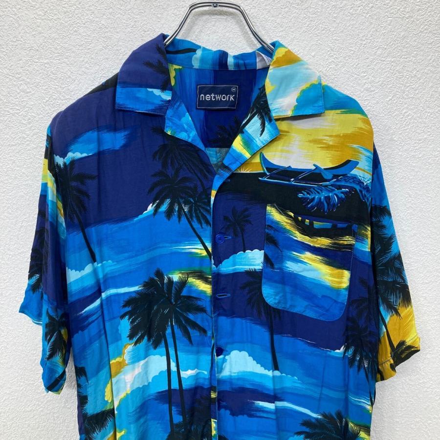 network 半袖 アロハシャツ Mサイズ 胸ポケット ブルー 古着卸 アメリカ仕入 t2407-3265 :t2407-3265:古着屋DEN ヤフーショッピング店 - 通販 ...