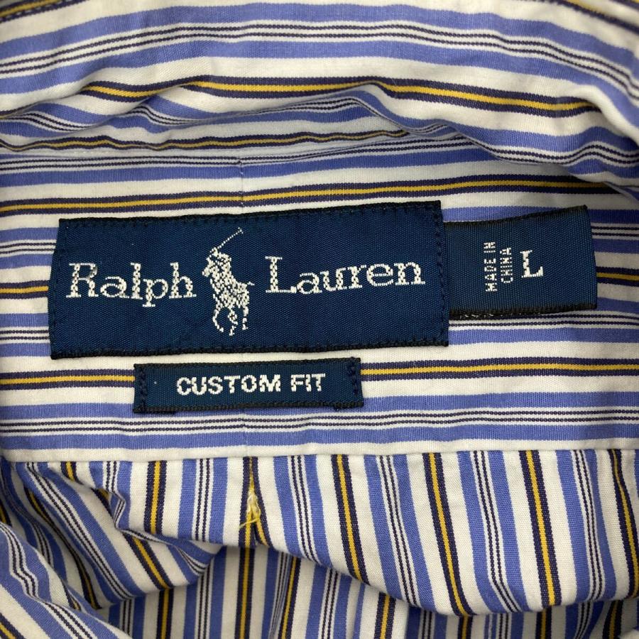 Ralph Lauren 長袖シャツ L ラルフローレン 刺繍 ボタンダウン ストライプ カスタムフィット ライトブルー 古着卸 アメリカ仕入 t2408-3337 : 古着屋DEN ヤフー ...
